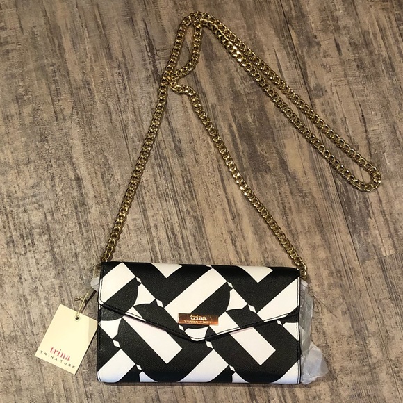 Trina Turk | Bags | Nwt Trina Turk Trifold Crossbody Chain Geo Wallet ...